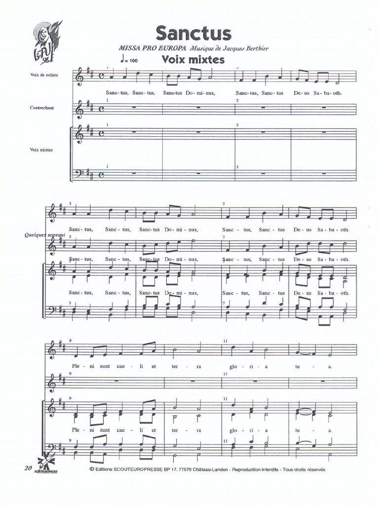 Sanctus - Missa Pro Europa | PDF