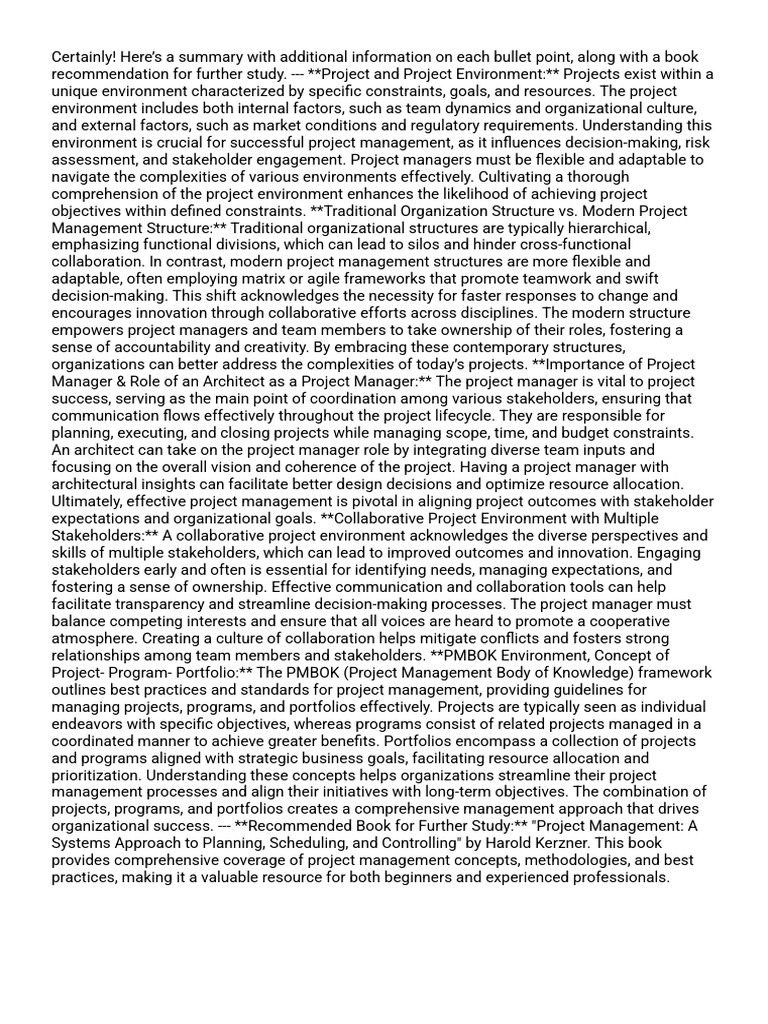 Introduction Project and Project Environment | PDF | Project Management | Collaboration