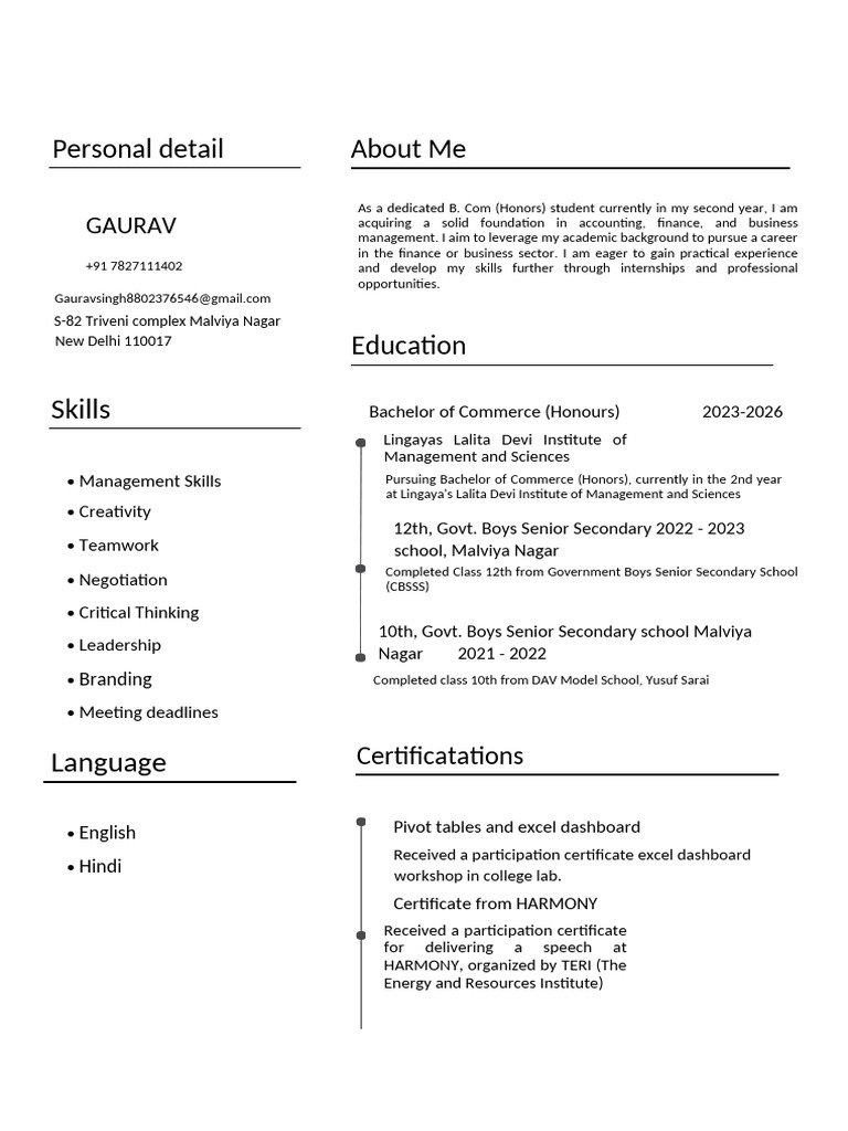 Gaurav CV | PDF