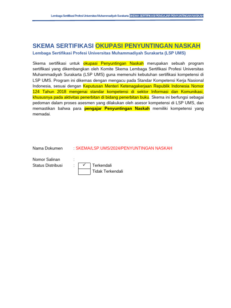 Skema - Penyuntingan Naskah PBSI 2024 | PDF