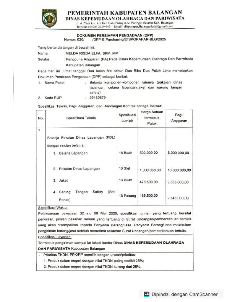 Dokumen Persiapan Pengadaan (DPP), - Compressed | PDF