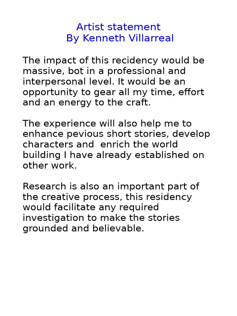 Artist Statement | PDF