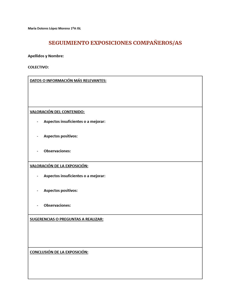Seguimiento Exposiciones | PDF