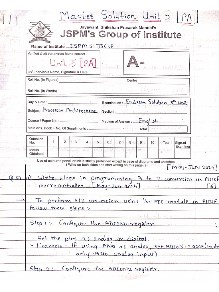 PA Unit 5 End Sem Master Solution | PDF