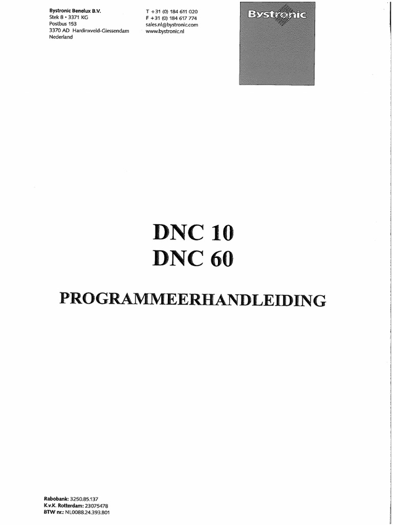 Handleiding DNC 10-60 Bediener Handboek (01-30) | PDF