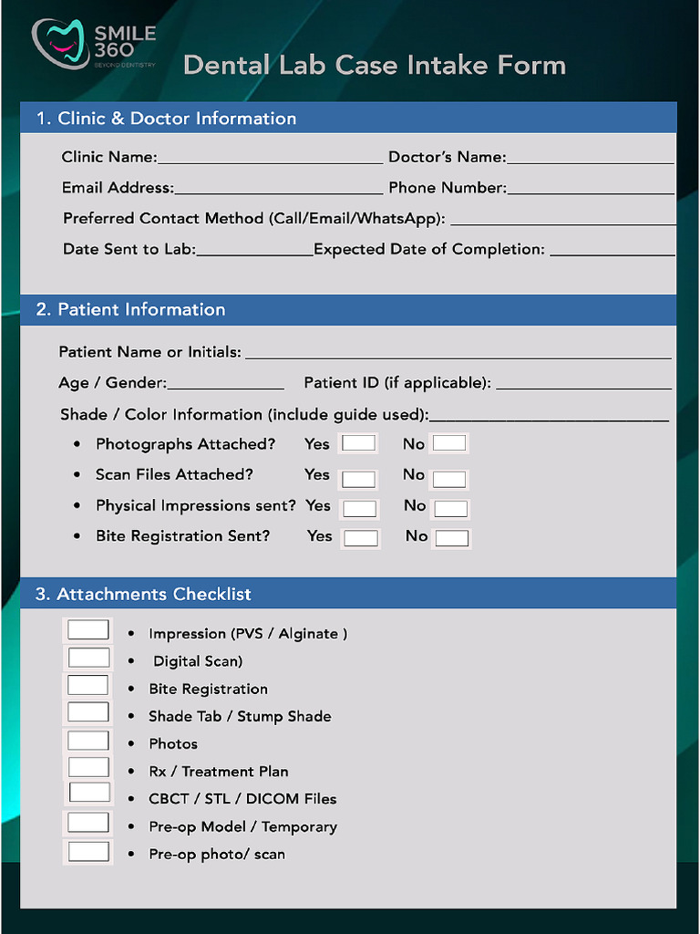 New Digital Lab Form | PDF