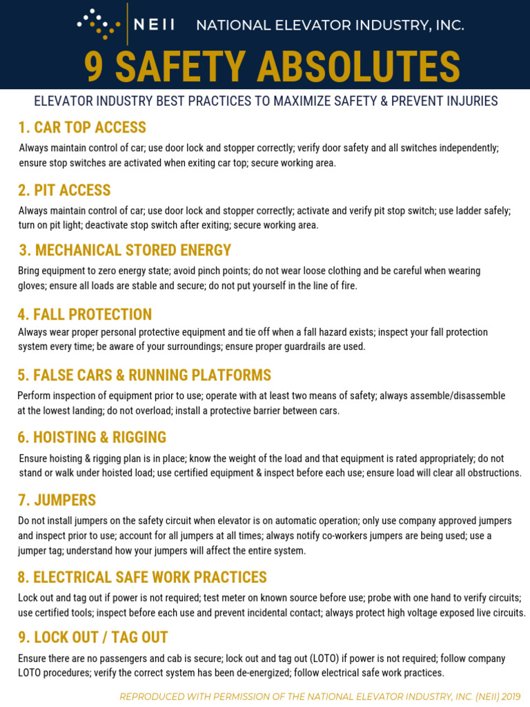 Elevator Safety Best Practices Guide | PDF | Elevator | Electricity