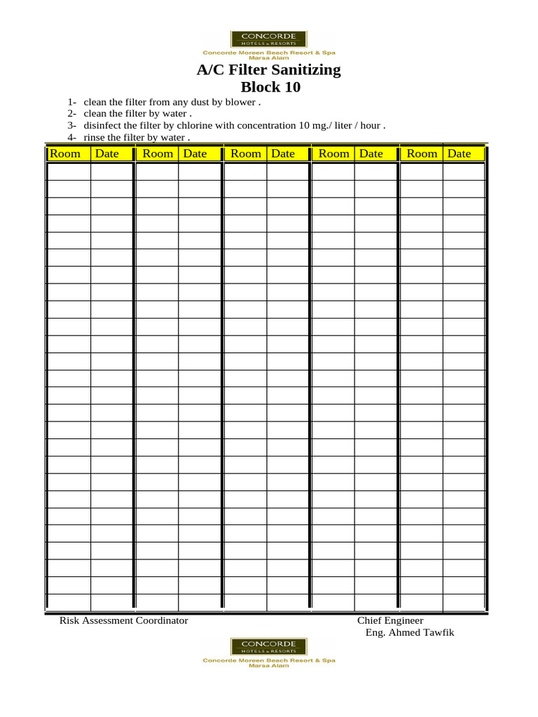 Sanitizing A C Filters of Rooms | PDF | Disinfectant | Water