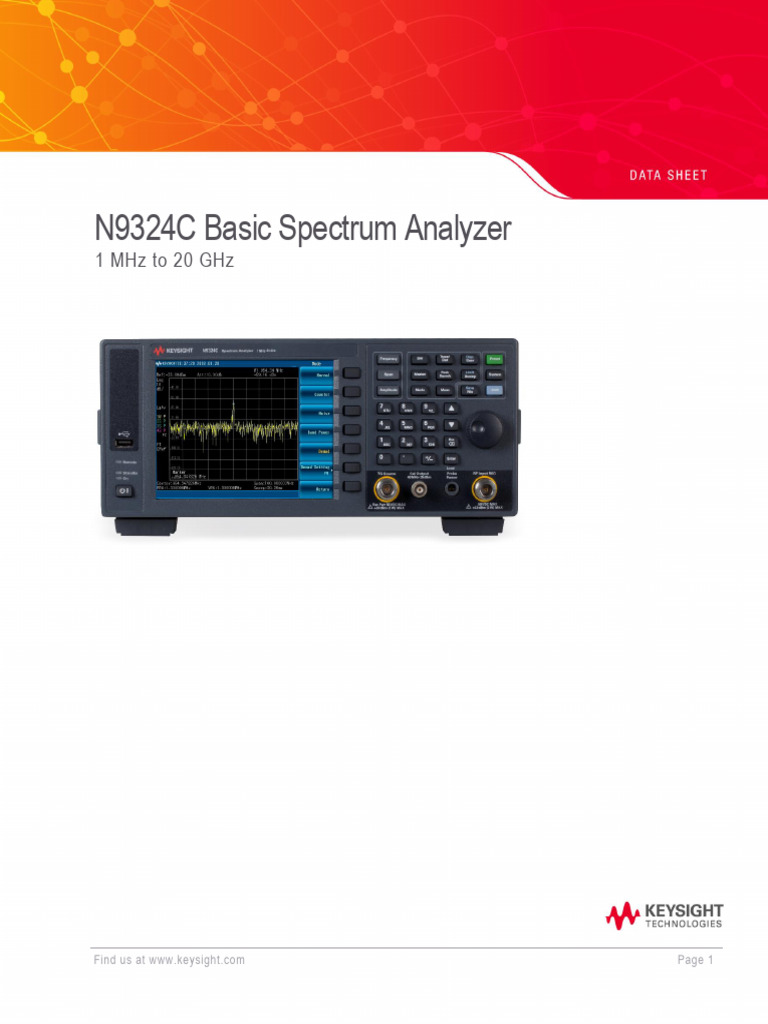 N9324C Basic Spectrum Analyzer Datasheet | PDF | Frequency Modulation | Hertz