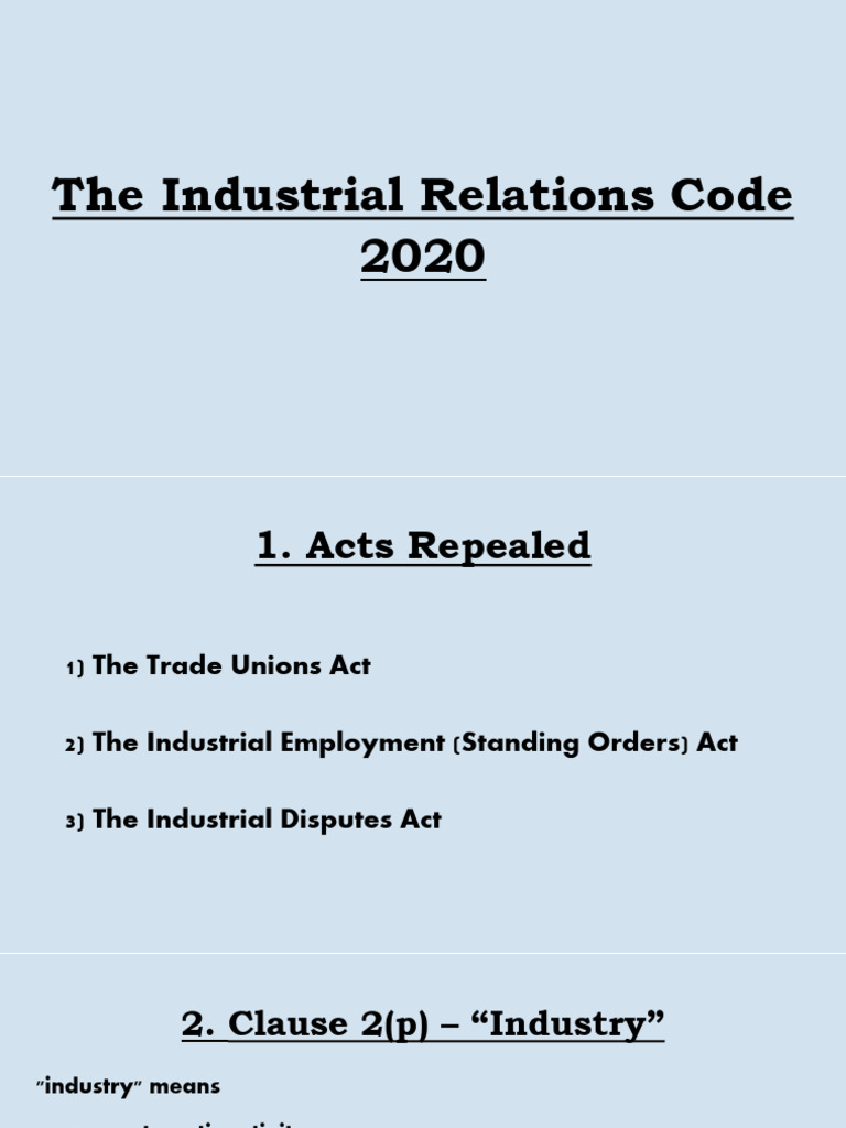 Industrial Relation Code 114 Pages | PDF | Employment | Strike Action