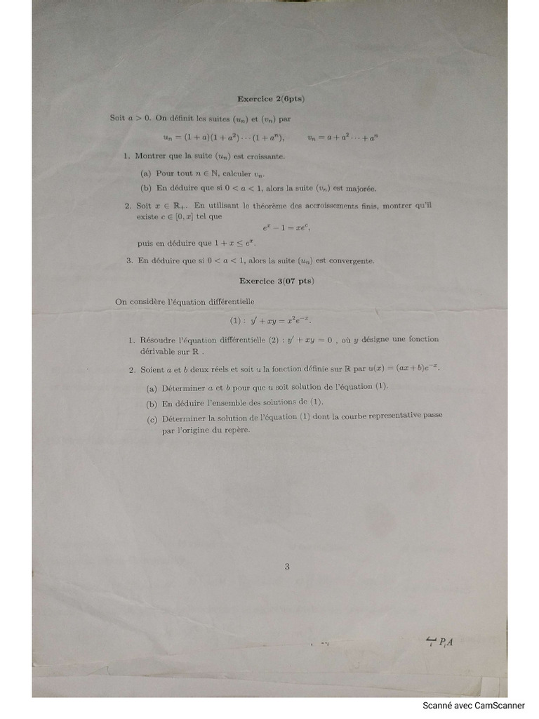 Devoirs Analyse, Méca Générale - 7 | PDF