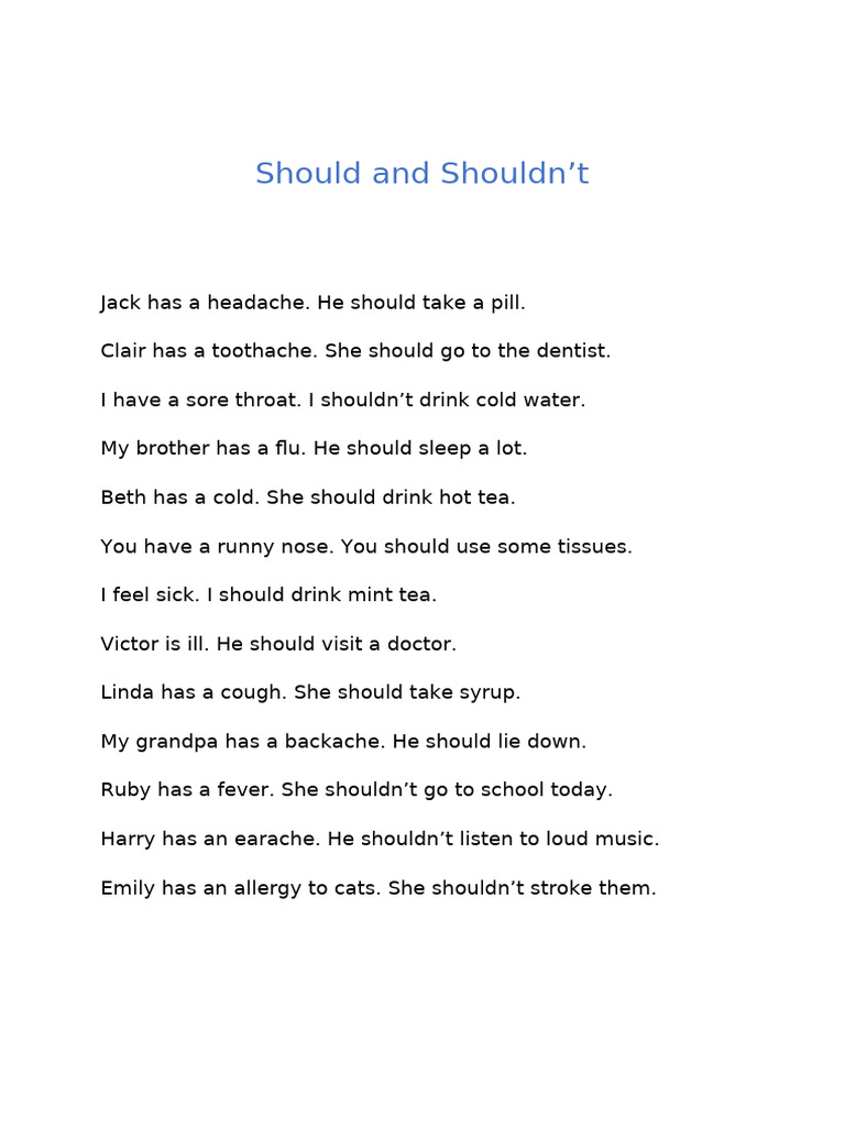 Health Advice: Dos and Don'ts | PDF