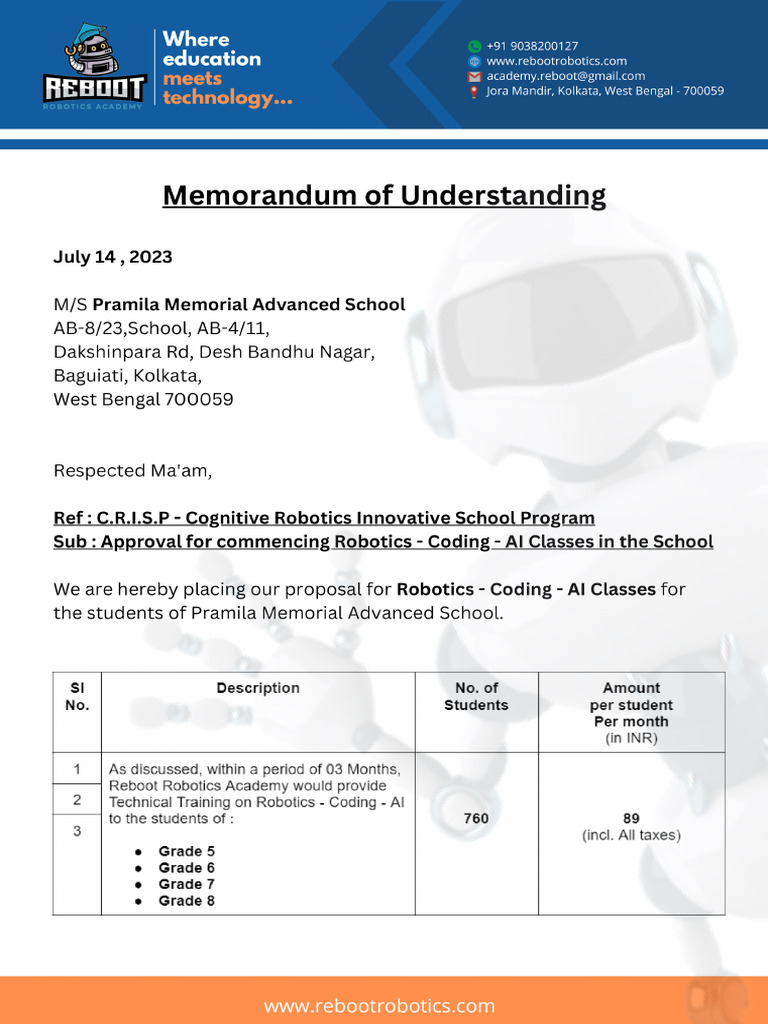 M.O.U P.M.A.S - Rra | PDF