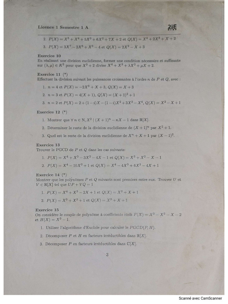 Devoirs Analyse, Méca Générale - 12 | PDF