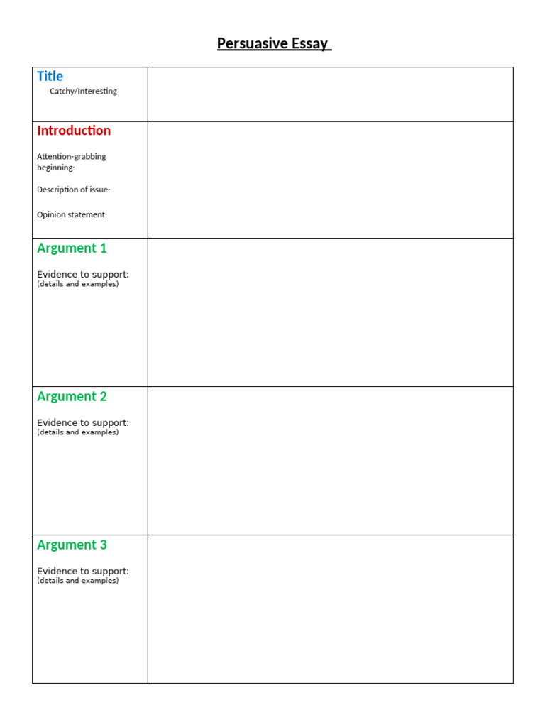 Persuasive Essay Format (1) (1) | PDF