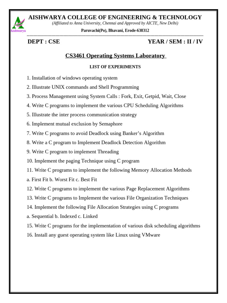 Laboratory Experiments Even Sem | PDF | Databases | Operating System