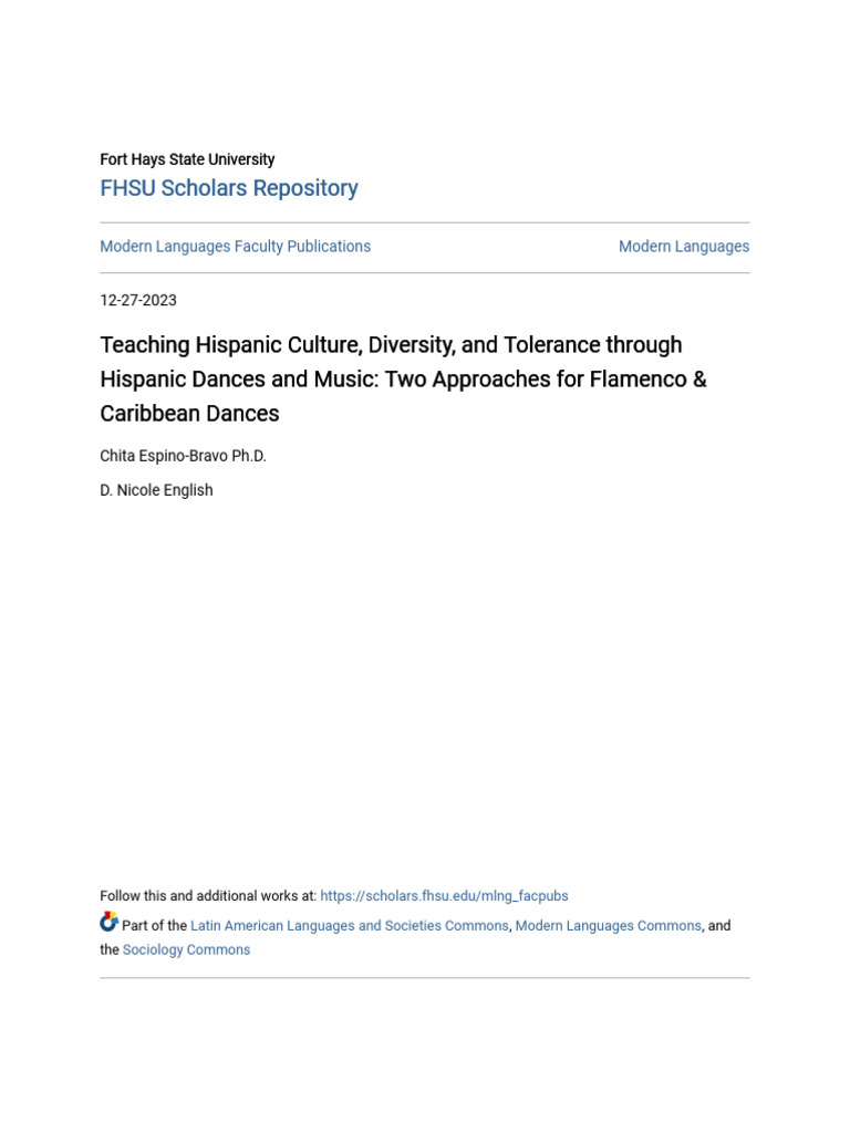 Teaching Hispanic Culture Diversity and Tolerance Through Hispa | PDF ...