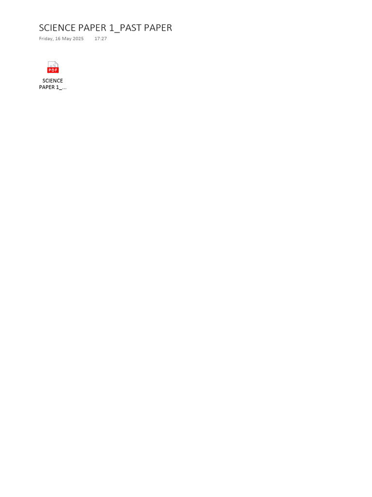 Science Paper 1 - Past Paper | PDF