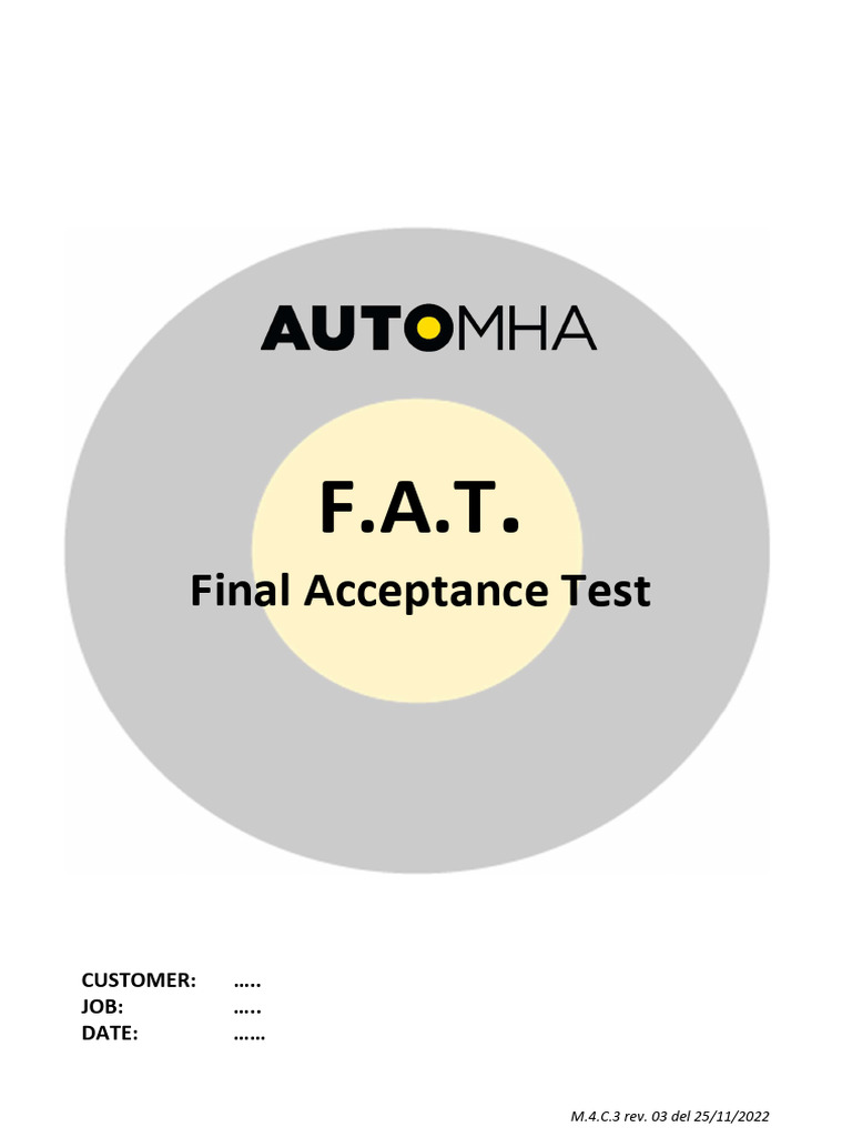 M.4.C.3 F.a.T. Final Acceptance Test Rev.03 | PDF | Computer ...