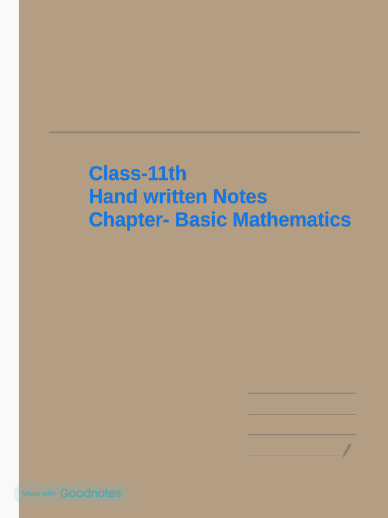 Basic Mathematics - Handwritten Notes | PDF