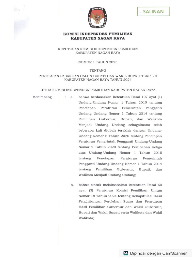 Bupati Dan Wakil Bupati Nagan Raya | PDF