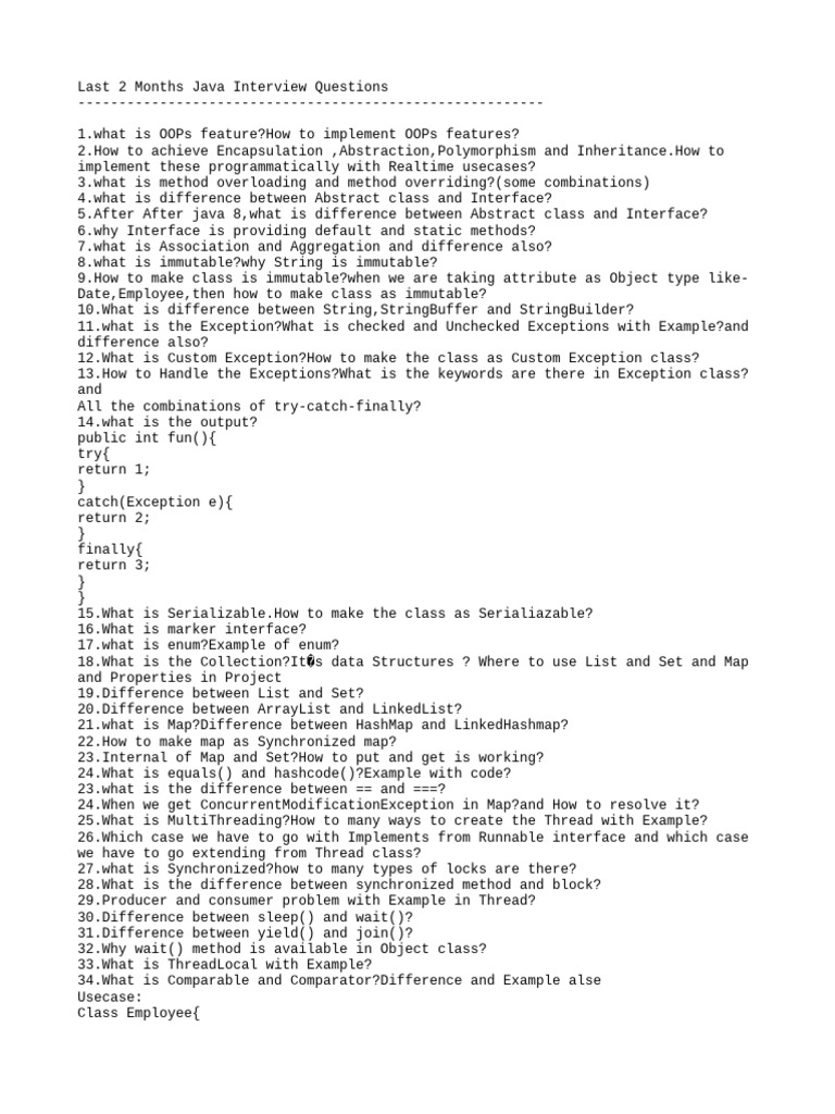 Interview Questions - Madhu | PDF | Method (Computer Programming) | Information Technology