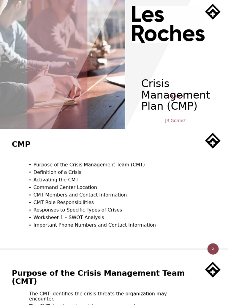 4 CMP - Crisis Management Plan | PDF | Crisis Management | Risk
