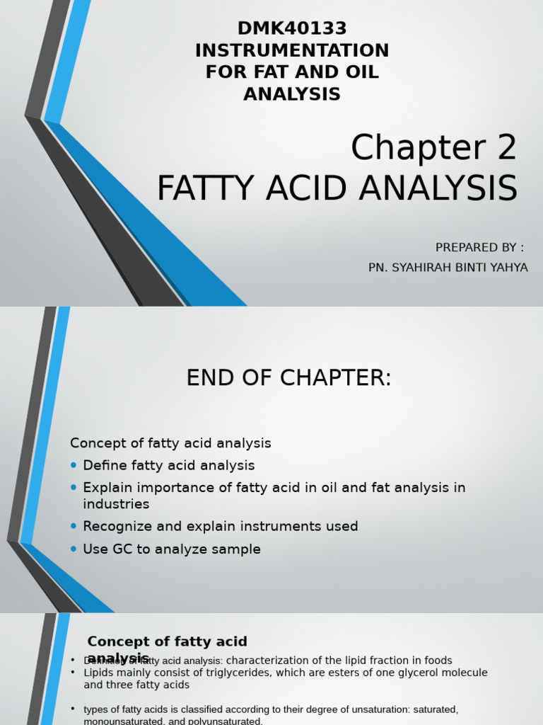 Fatty Acid Analysis Techniques and Importance | PDF | Fatty Acid ...
