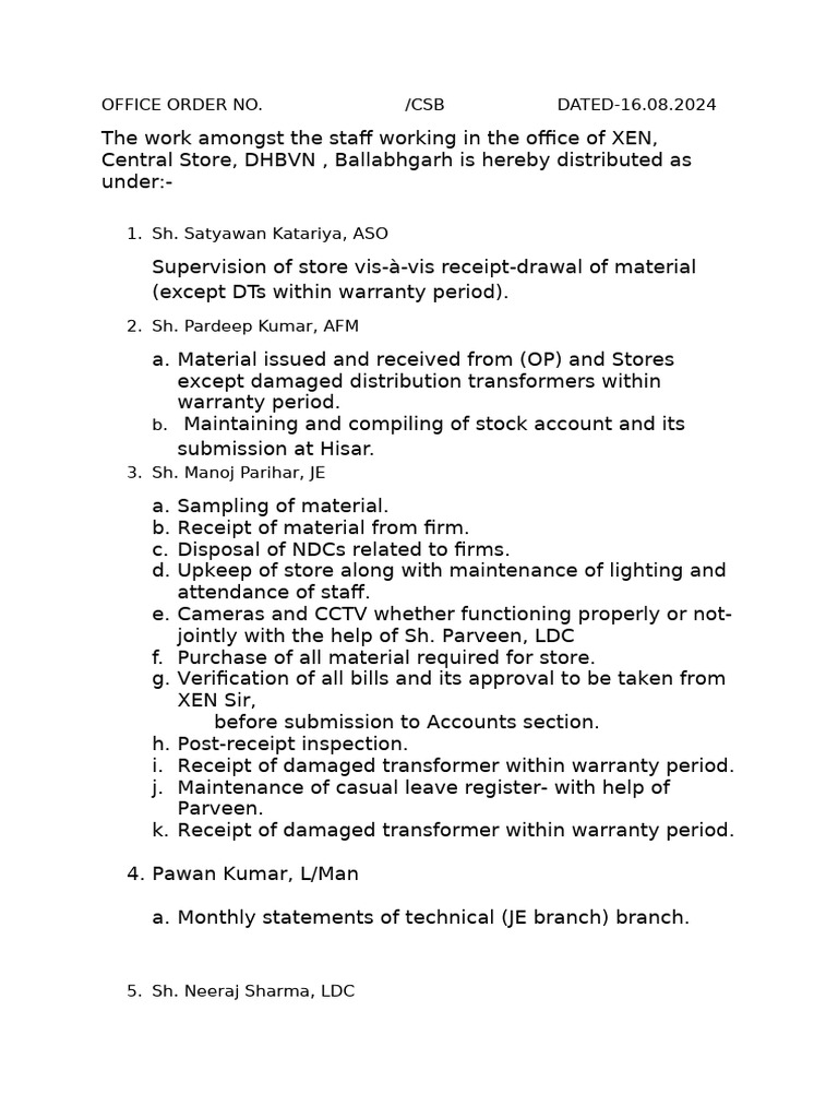 Office Order For Xen Sir | PDF | Accounting | Business