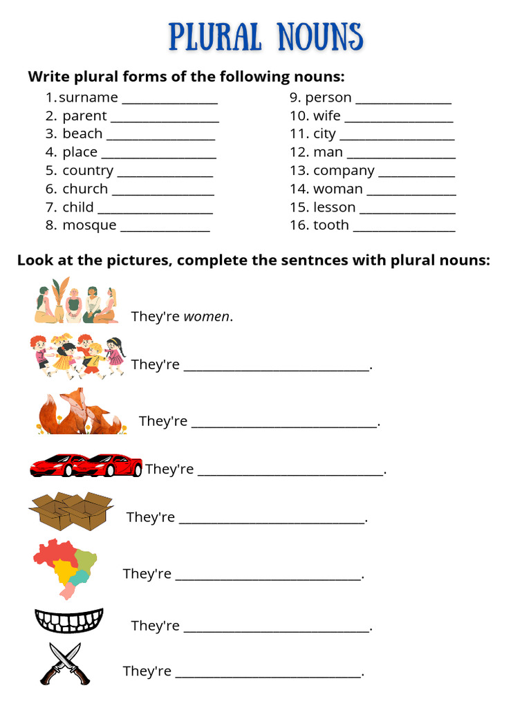 Plural Nouns (Outcomes elementary) | PDF