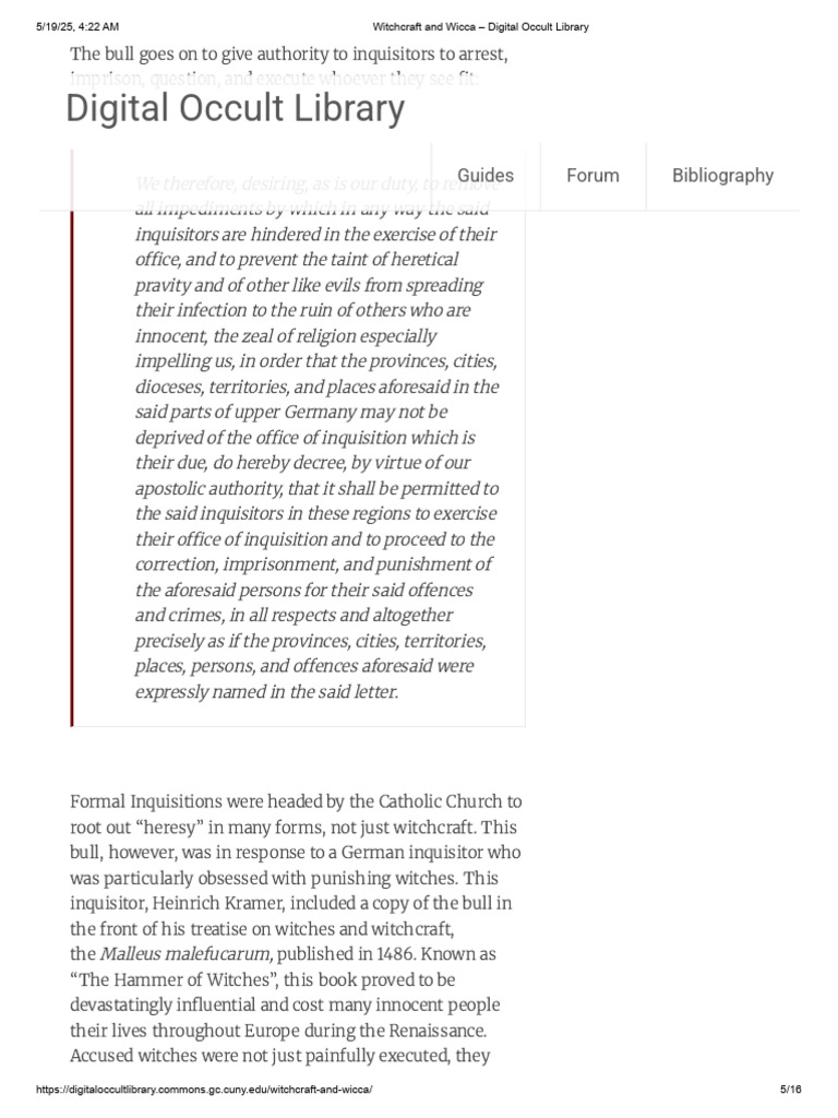 Witchcraft and Wicca - Digital Occult Library 5-6 | PDF | Inquisition ...