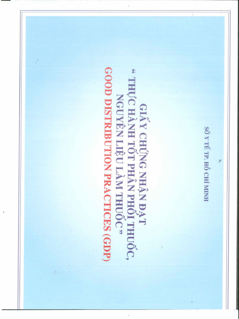 Chứng nhận GDP- đủ đk kd dược Tràng An HCM | PDF