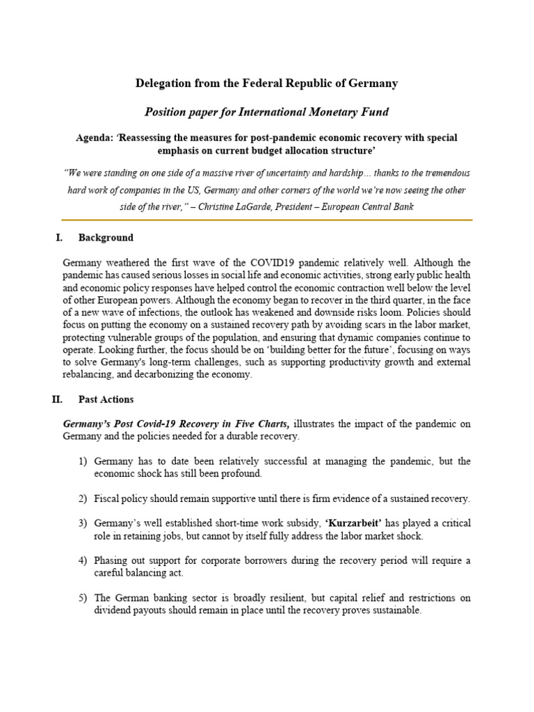 Position Paper Sample - MUN | PDF | Taxes | Subsidy