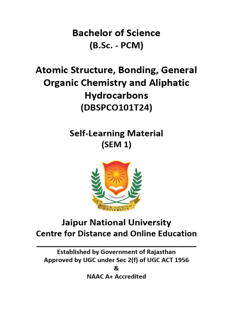 Atomic Structure, Bonding, General Organic Chemistry and Aliphatic ...