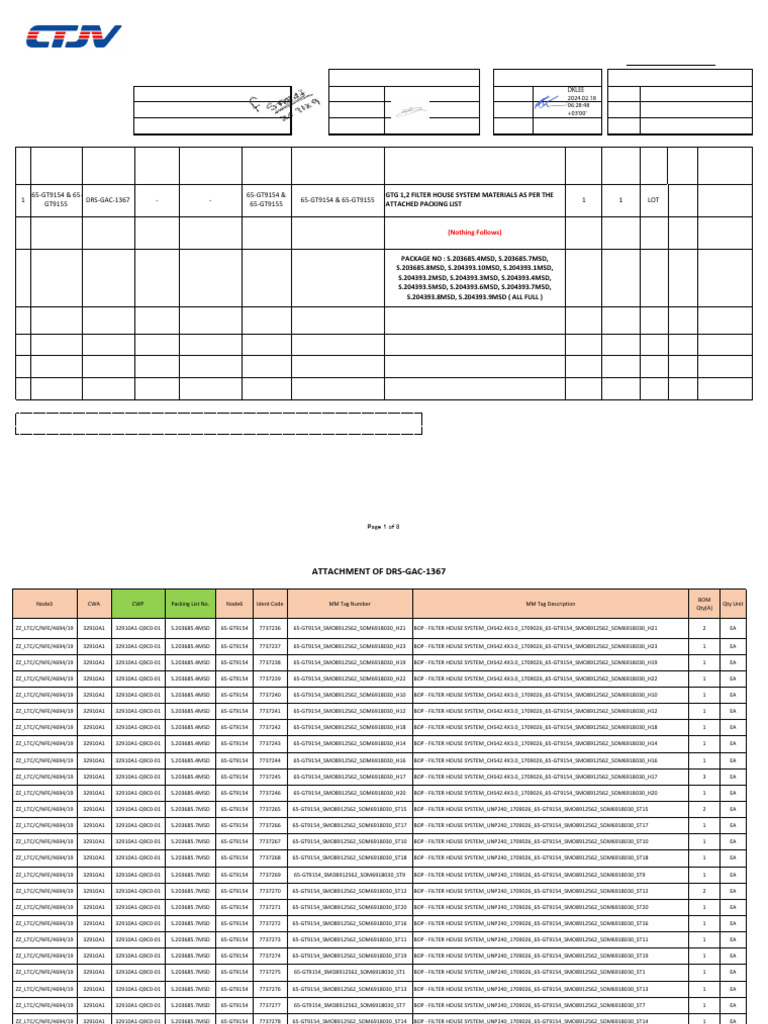 Dispatch Request Slip for Filter House | PDF