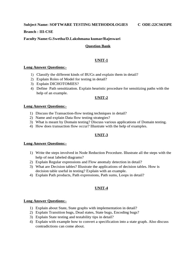 STM Question Bank | PDF