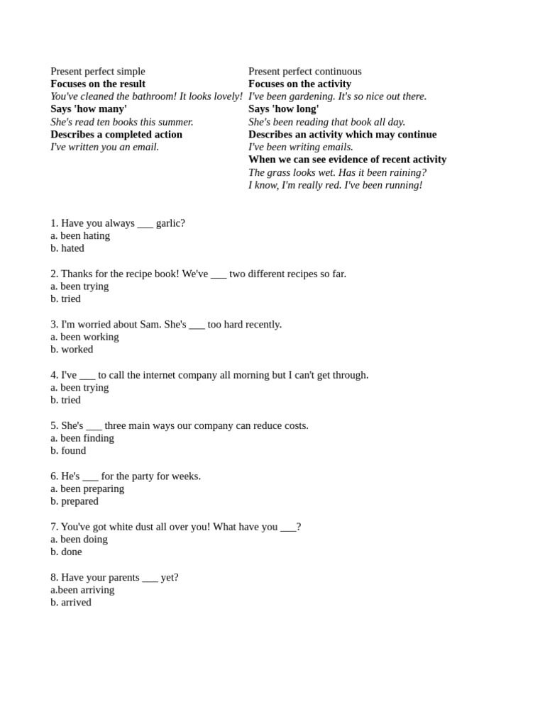 Present Perfect Simple + Continuous | PDF