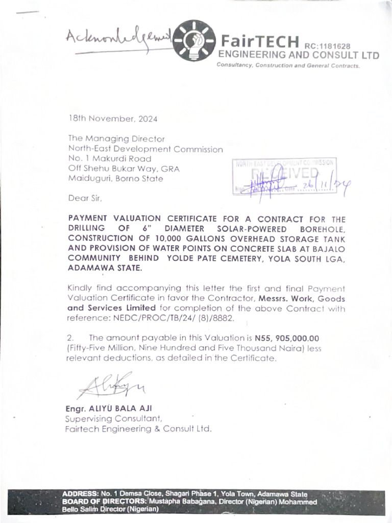 FAIRTECH - Messrs. Works Goods and Services Limited (18th November, 2024) | PDF