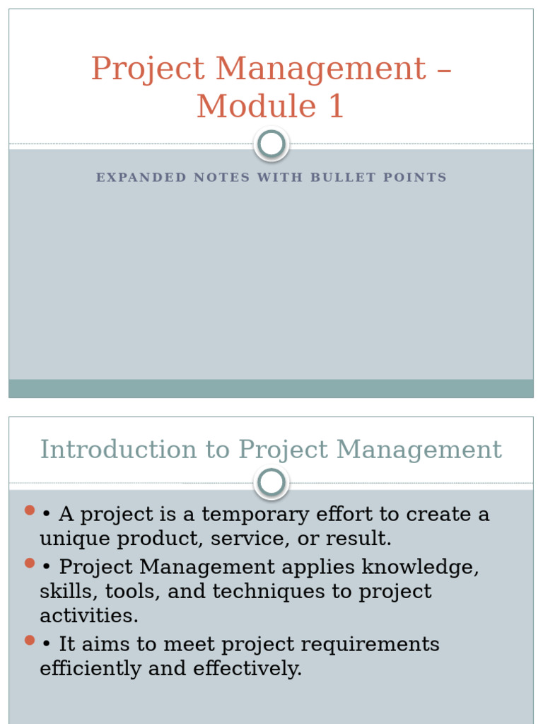 Project_Management_Module_1_Expanded_Presentation | PDF | Project Management | Business