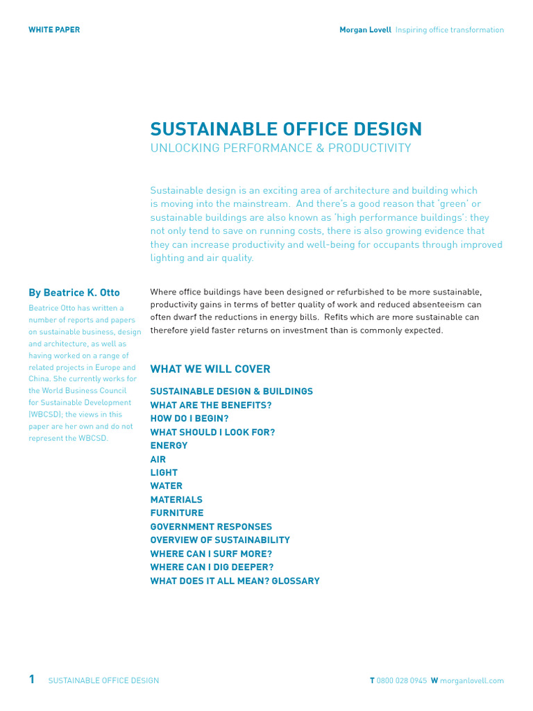 Sustainable Office Design | PDF | Efficient Energy Use | Energy Conservation