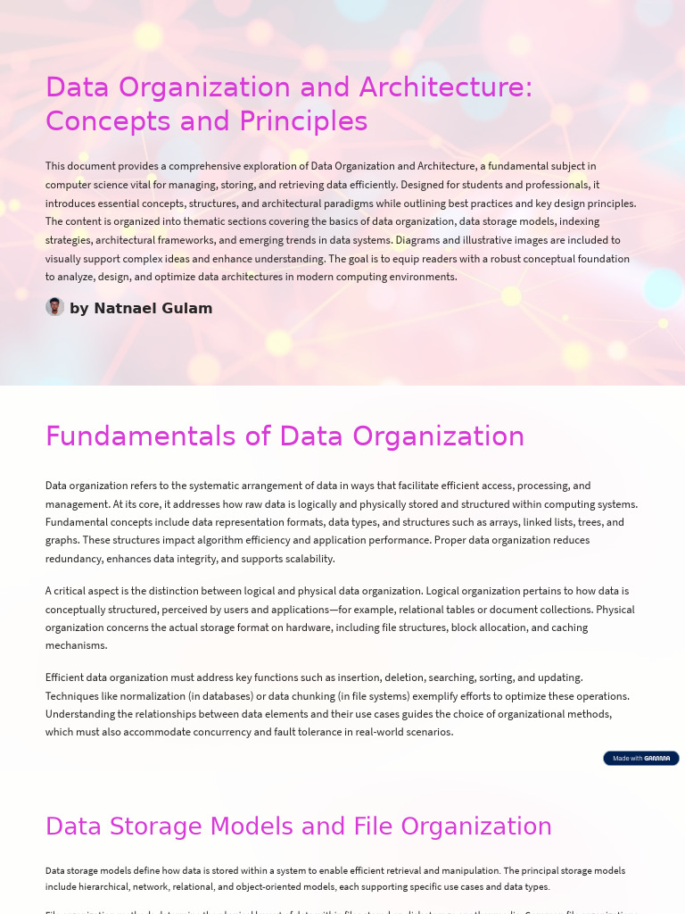 Data Organization and Architecture Concepts and Principles | PDF ...