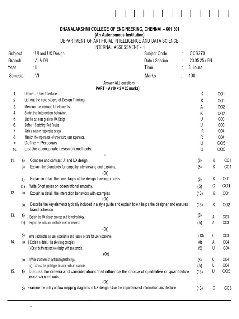 CCS370-UI and UX - Model - 20.5.2025 PDF | PDF | Information Science ...