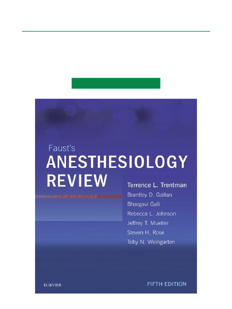 Full Download Faust's Anesthesiology Review, 5th Edition Full-Feature ...