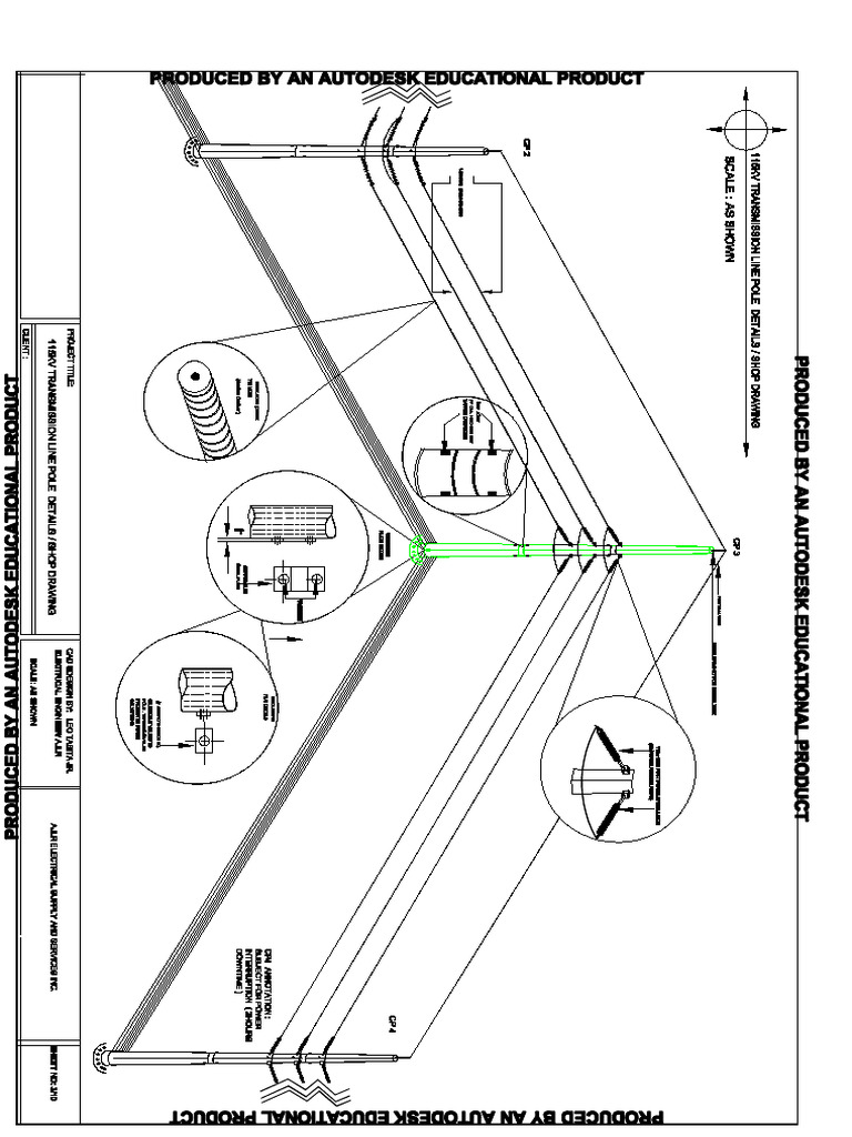 115kv Transmission Line Steel Pole Details and One Line Diagram 3 Model ...