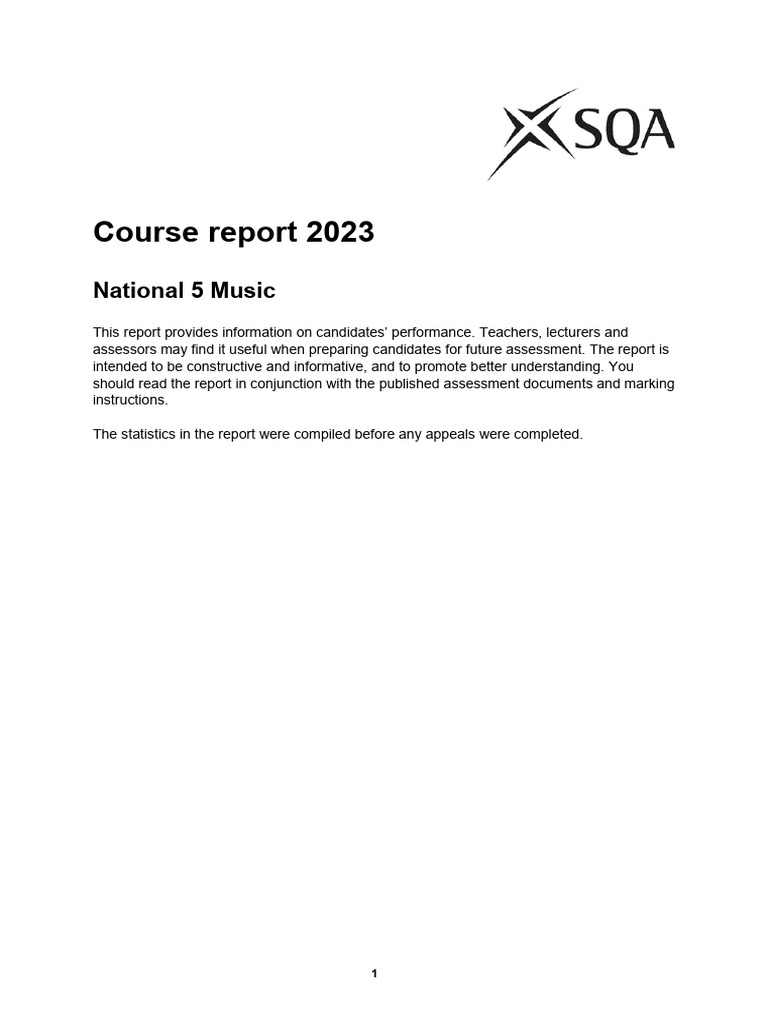 SQA Nat 5 Course Report 2023 | PDF | Chord (Music) | Musicology