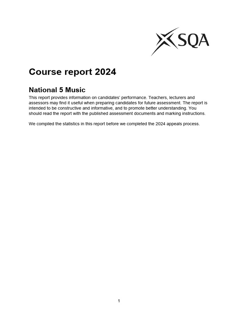 SQA Nat 5 Course Report 2025 | PDF | Chord (Music) | Musical Compositions