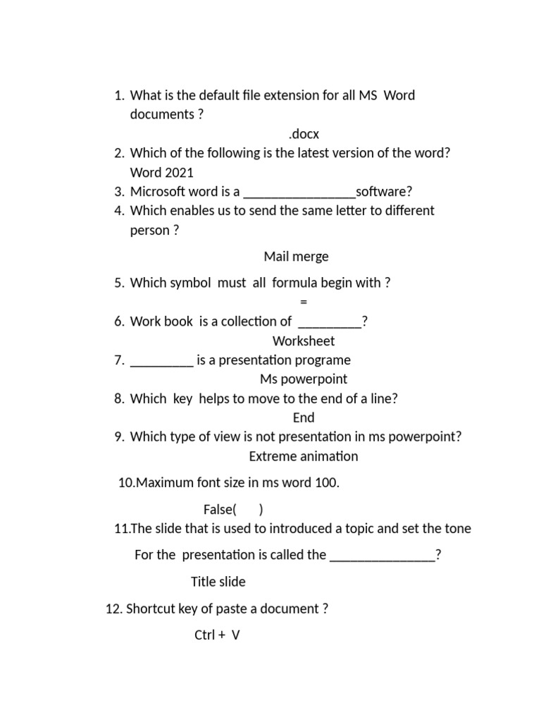 What Is The Default File Extension For All MS Word Documents | PDF | Microsoft Word | Microsoft ...