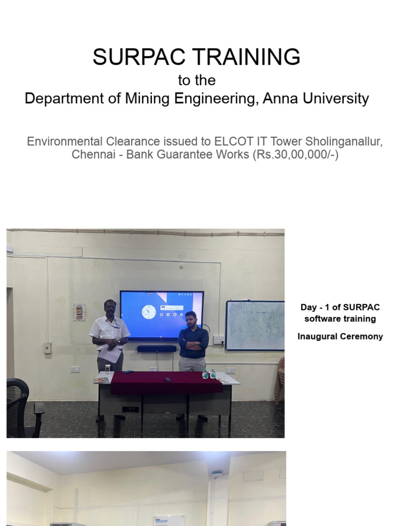 Elcot Itt SHN, CHN - Ec BG Works - Au - Me - Surpac Training | PDF