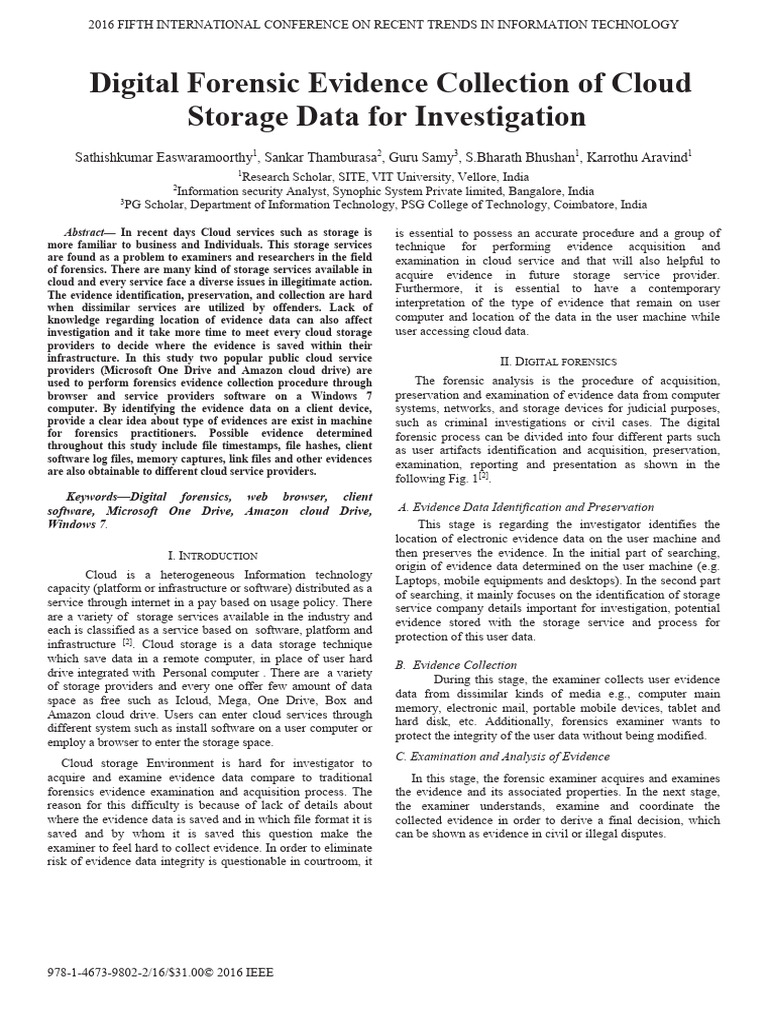 Digital Forensic Evidence Collection of | PDF | Computer File | Digital Forensics