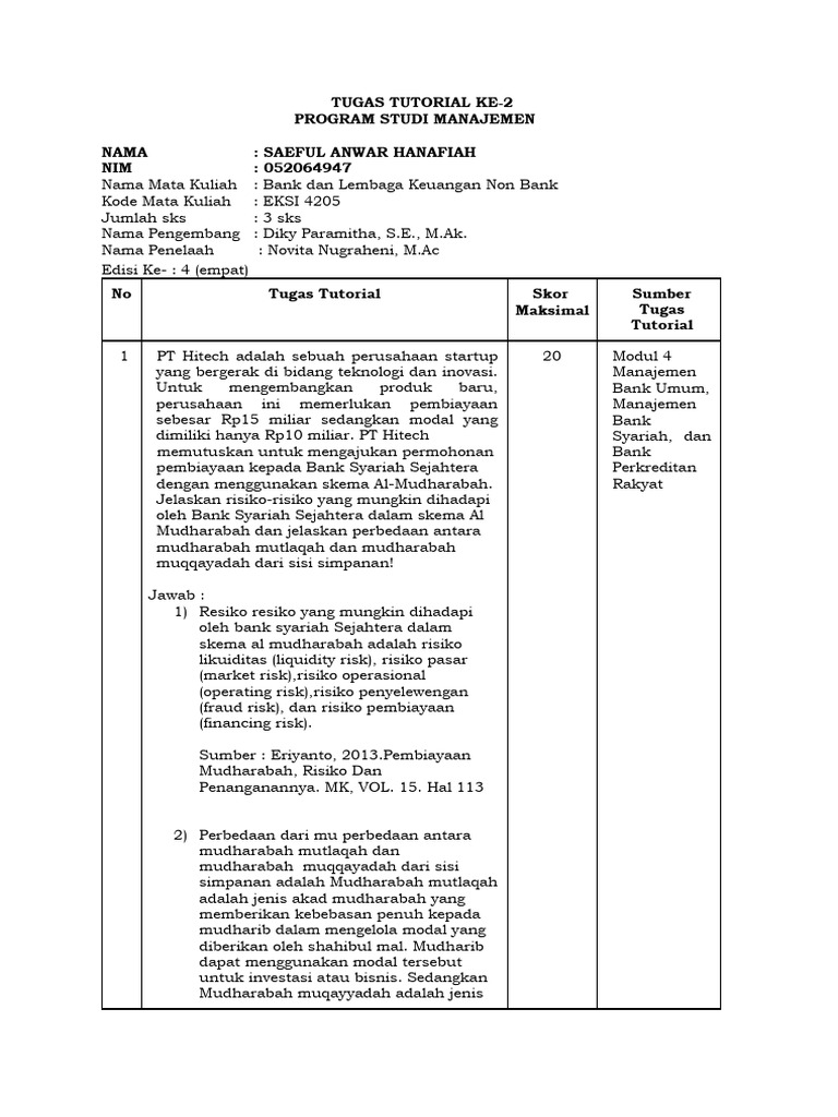 Tugas Tutorial Ke 2 - 2024 Saeful Anwar Hanafiah | PDF